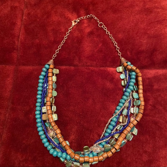 Jewelry | Multicolor Multinecklace Chain Bead Necklace | Poshmark